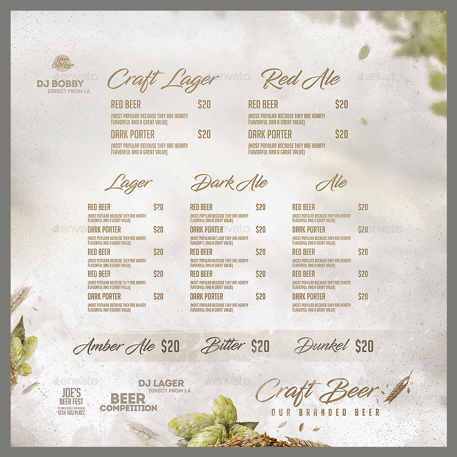 Beer Fest Menu, Print Templates | GraphicRiver