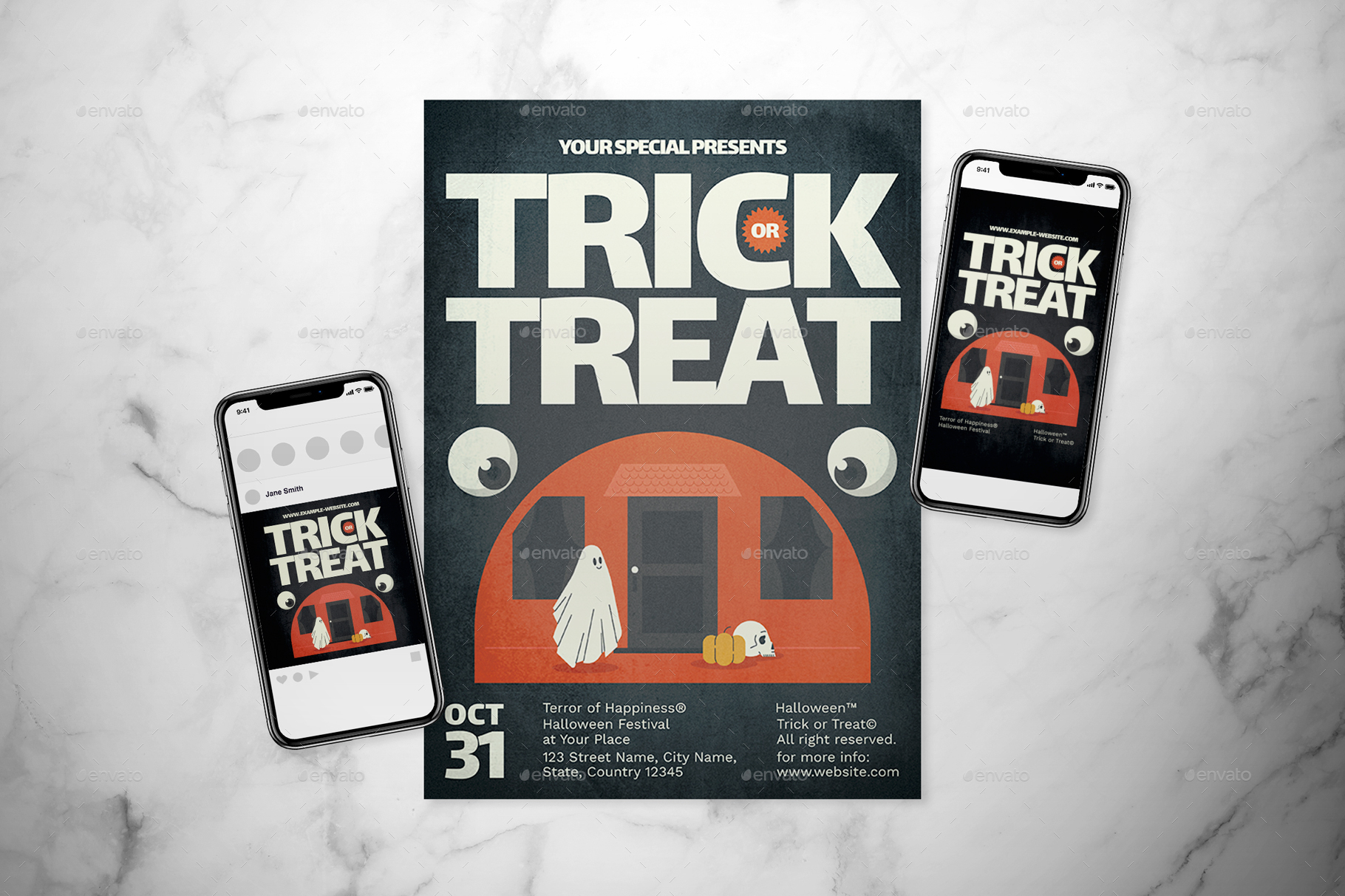 Trick or Treat Flyer Set, Print Templates | GraphicRiver