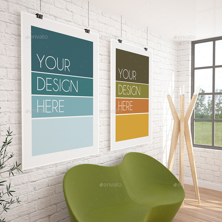 Contemporary Interior Posters Mock up, Graphics | GraphicRiver