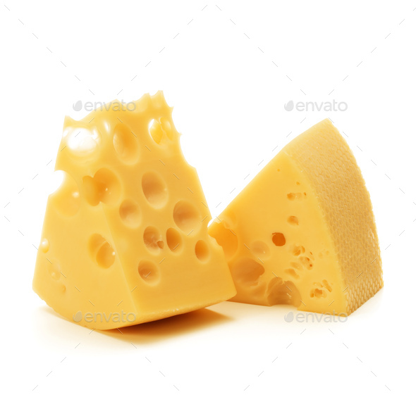 Cheese block isolated on white background cutout Stock Photo by natika