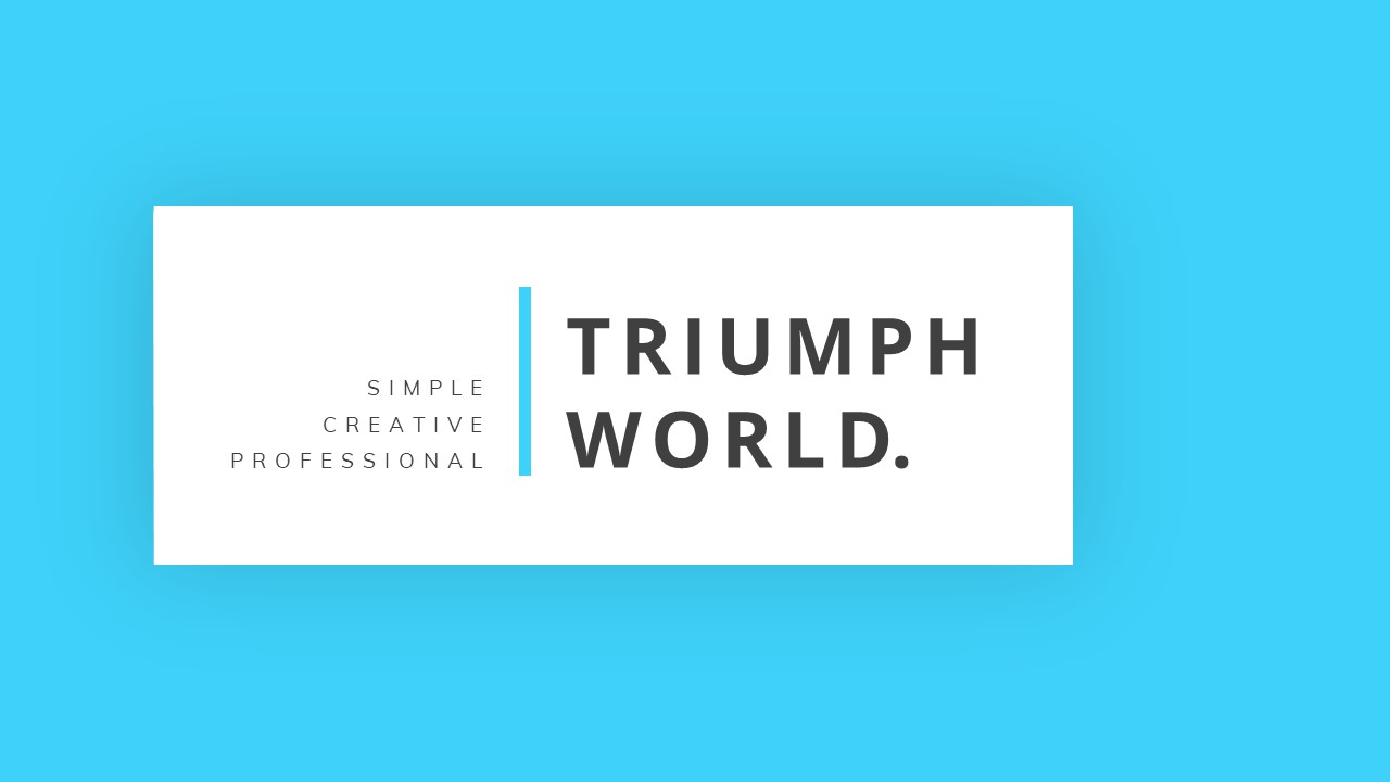 The Triumph World - Minimal PowerPoint Template, Presentation Templates