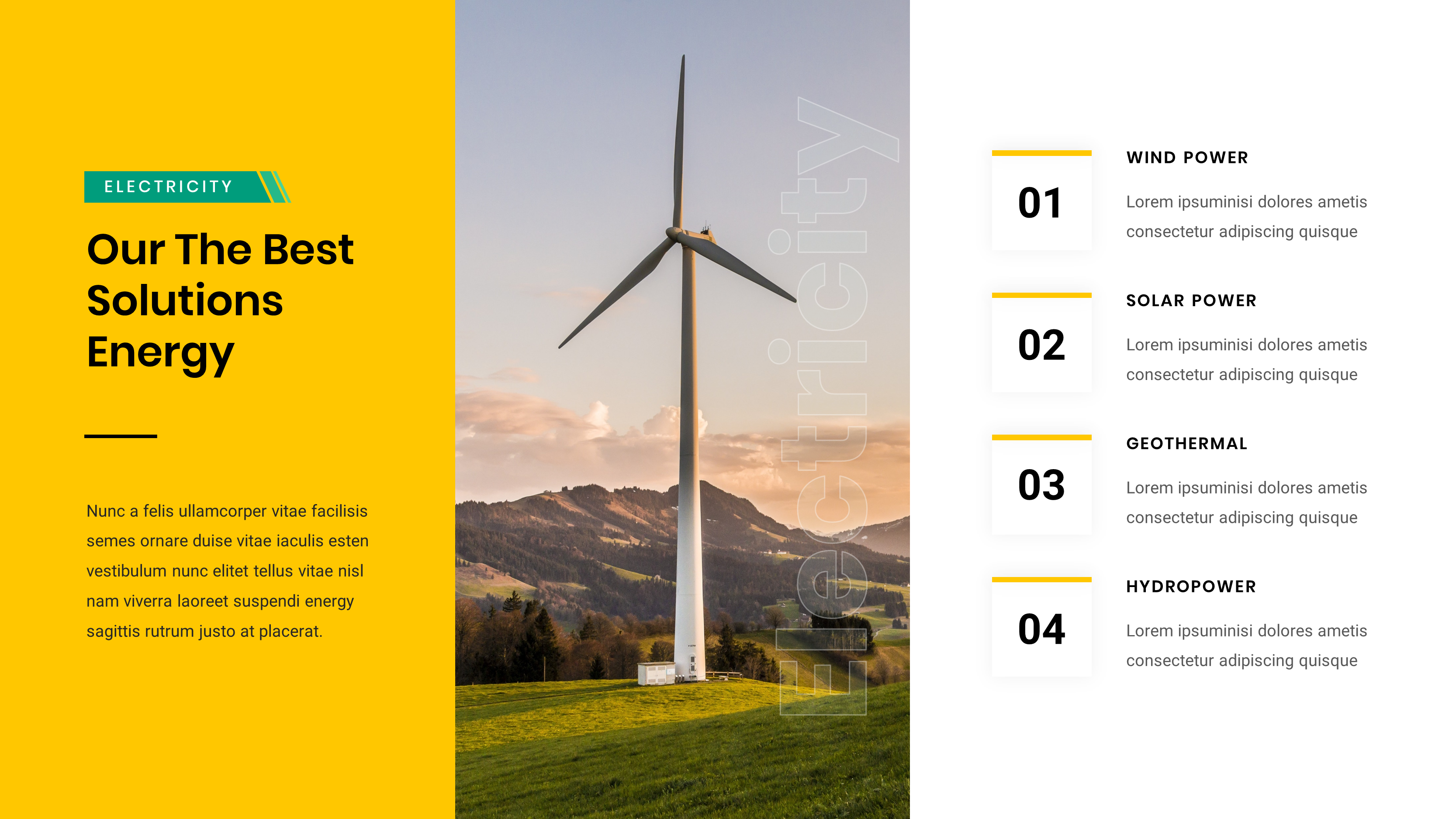 Electricity - Wind & Solar Energy PowerPoint Template, Presentation ...