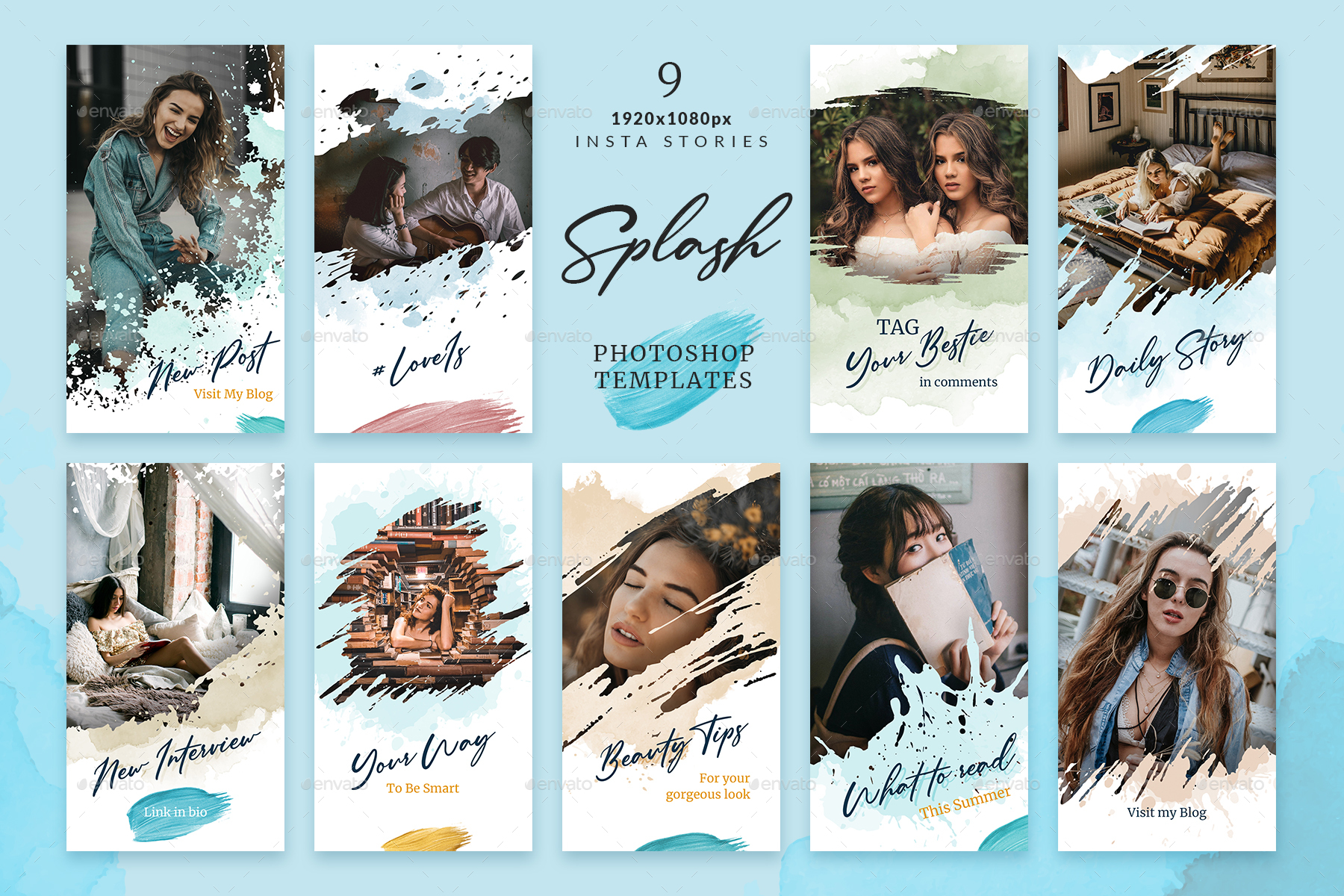 Splash Instagram Stories, Web Elements | GraphicRiver