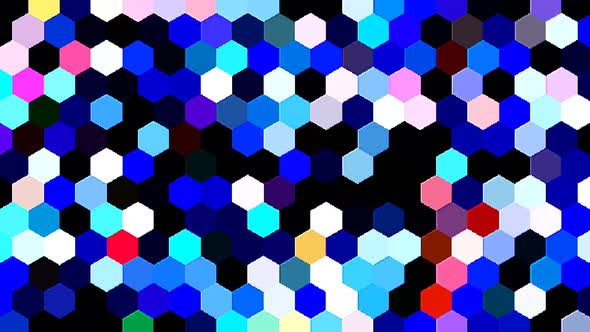 Animated hexagon shape with colorful shining light, Motion Graphics