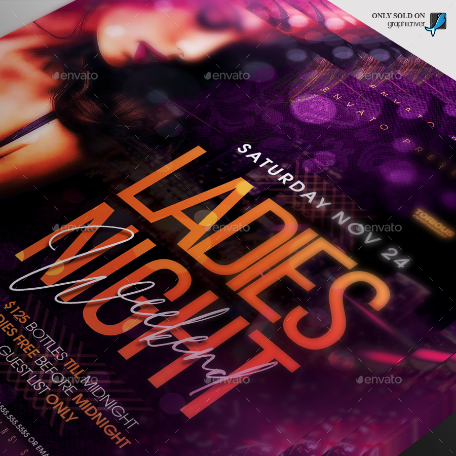 Ladies Night Flyer Template, Print Templates | GraphicRiver