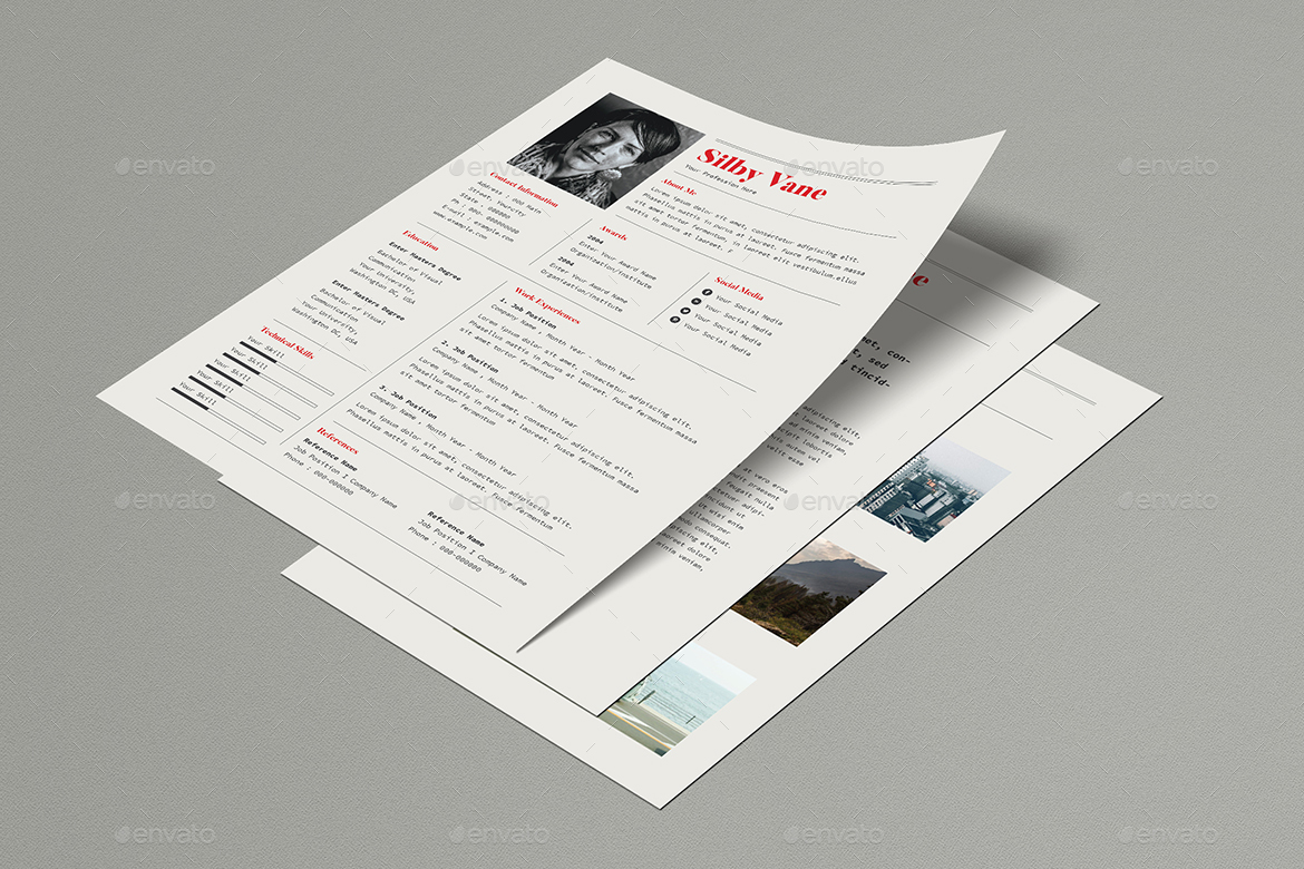 Simple Resume & CV Layout, Print Templates | GraphicRiver