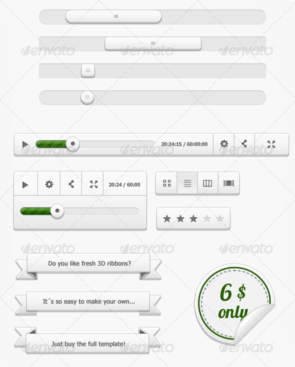 Simple 3D User Interface, Web Elements | GraphicRiver