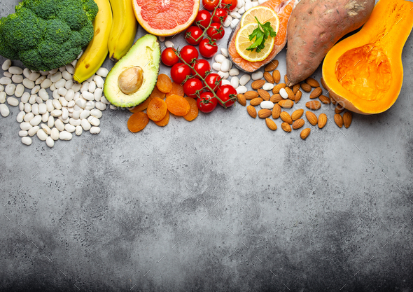 Natural food sources of potassium Stock Photo by its_al_dente | PhotoDune