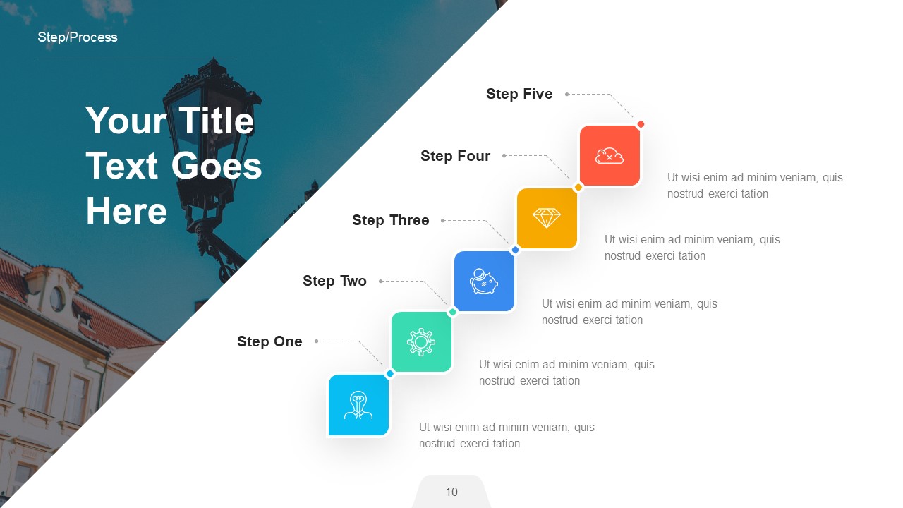 Step and Process PowerPoint Presentation Template, Presentation Templates