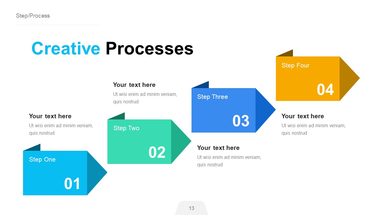 Step and Process PowerPoint Presentation Template, Presentation Templates