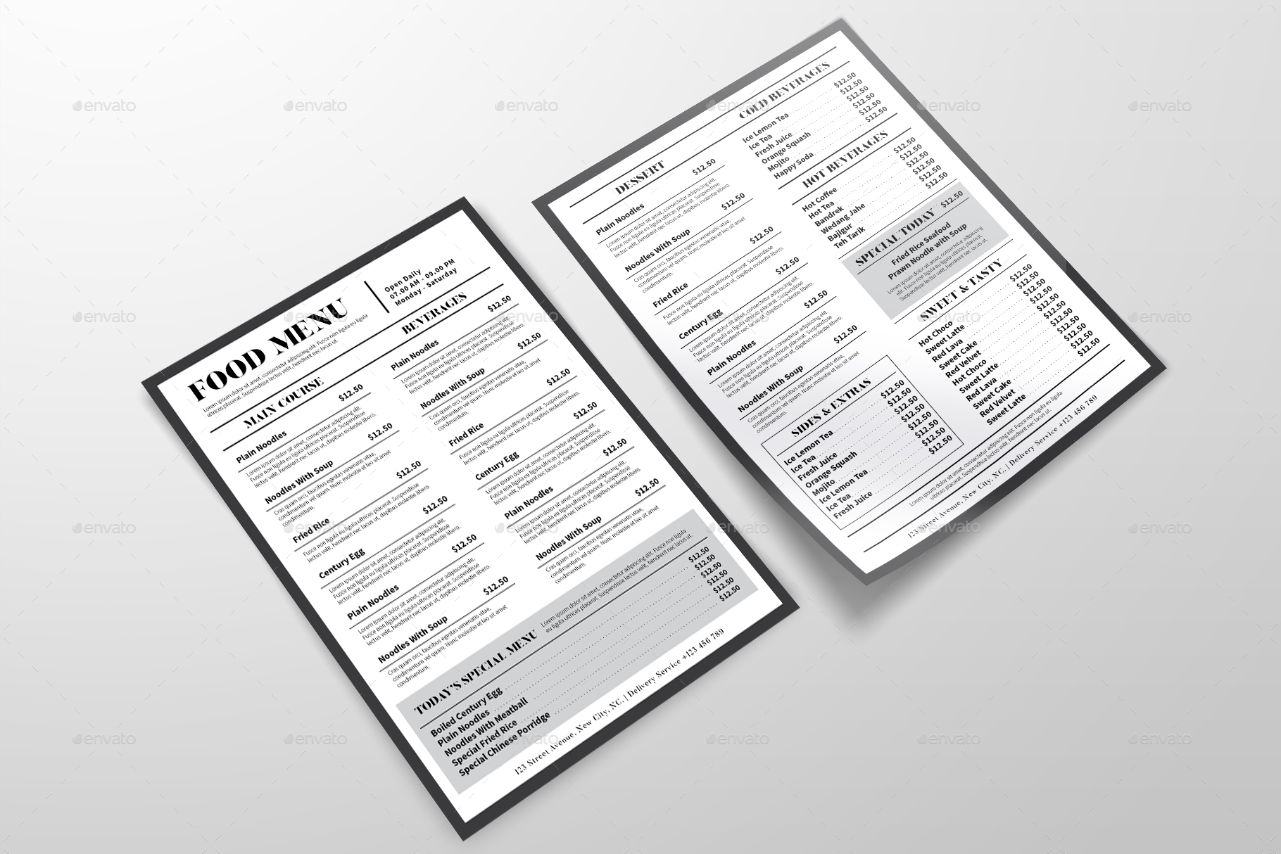 Simple Food Menu Template, Print Templates | GraphicRiver