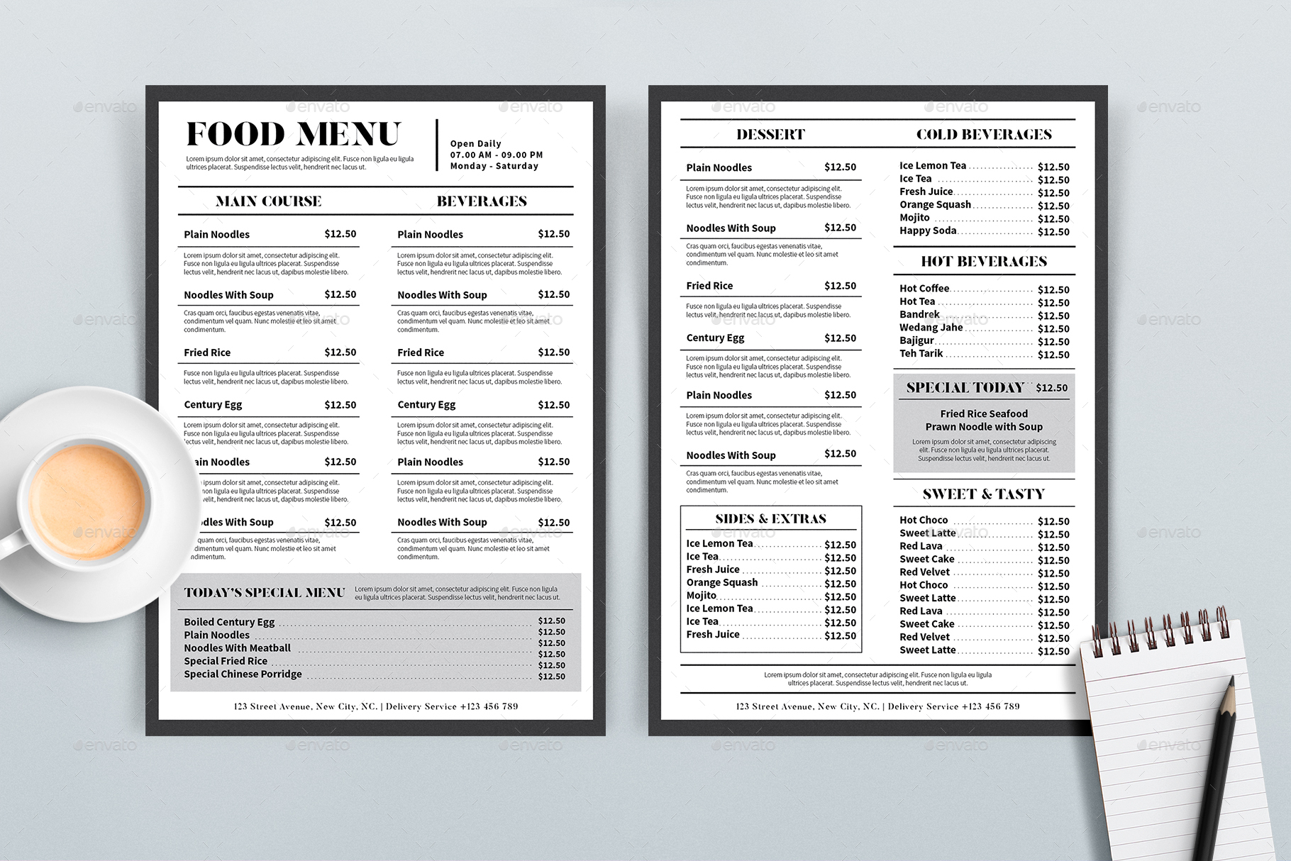 Simple Food Menu Template, Print Templates | GraphicRiver