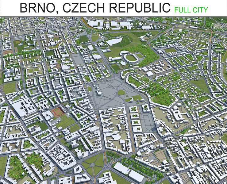 Brno city Czech Republic 3d model 40km by TurboCG | 3DOcean