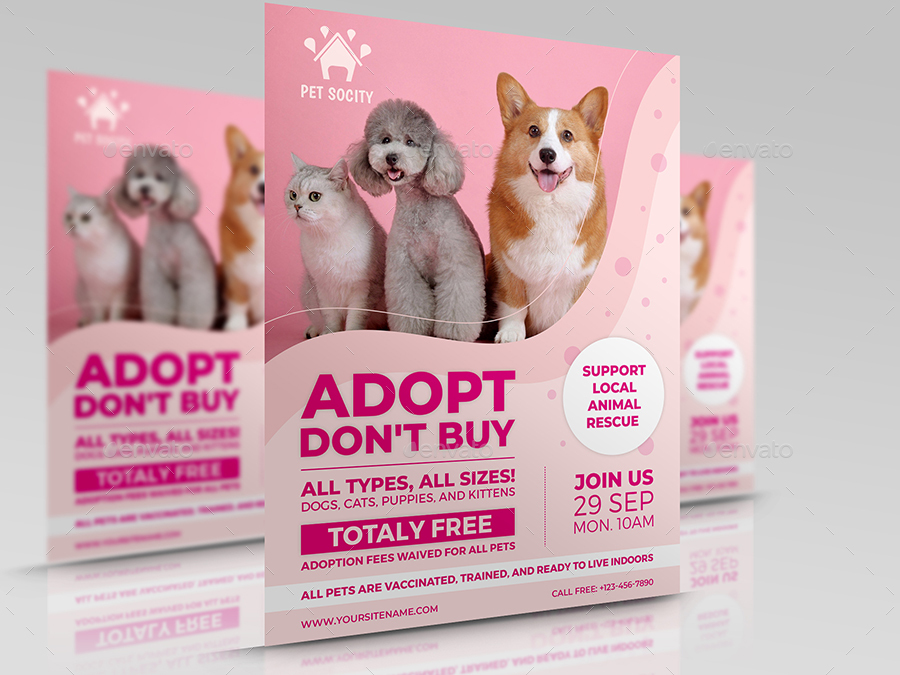 Pet Adoption Flyer Template, Print Templates | GraphicRiver