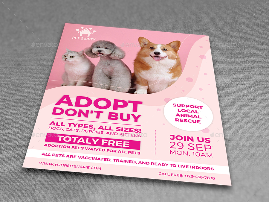 Pet Adoption Flyer Template, Print Templates | GraphicRiver
