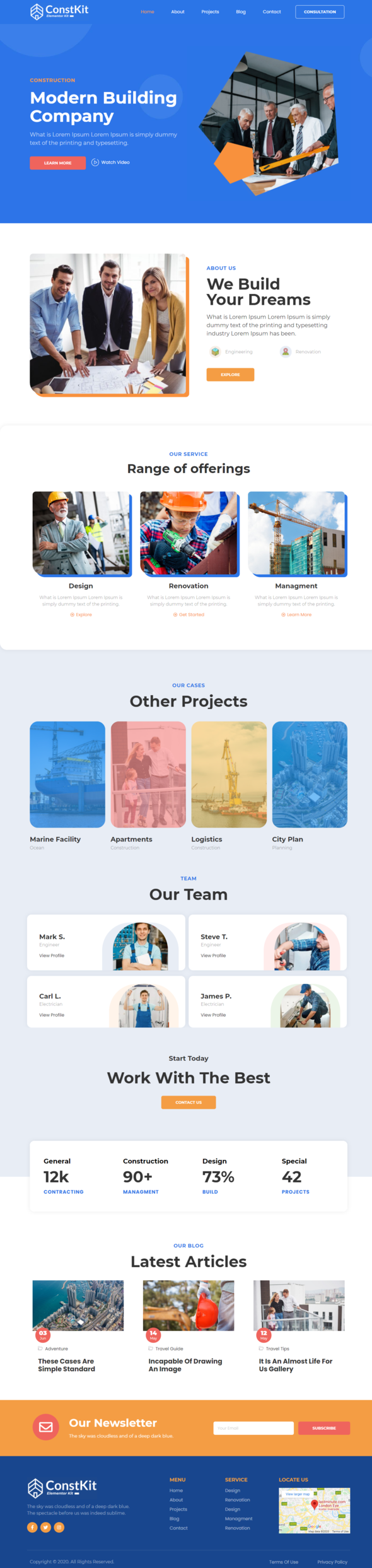 Constkit - Construction and Industrial Elementor Template by Templatation
