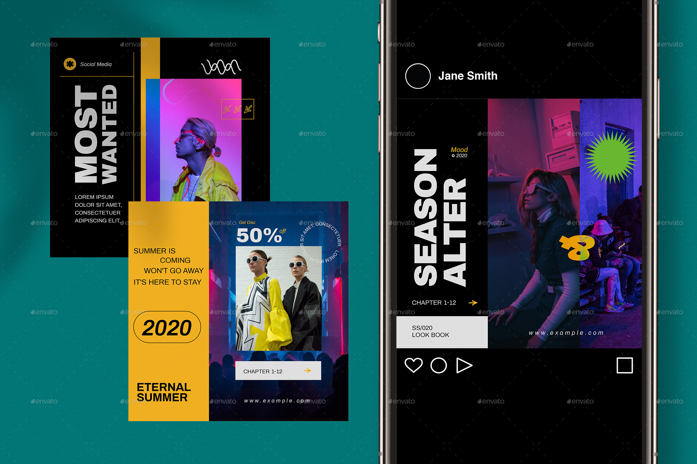 Cyber Punch Insta Pack, Web Elements | GraphicRiver