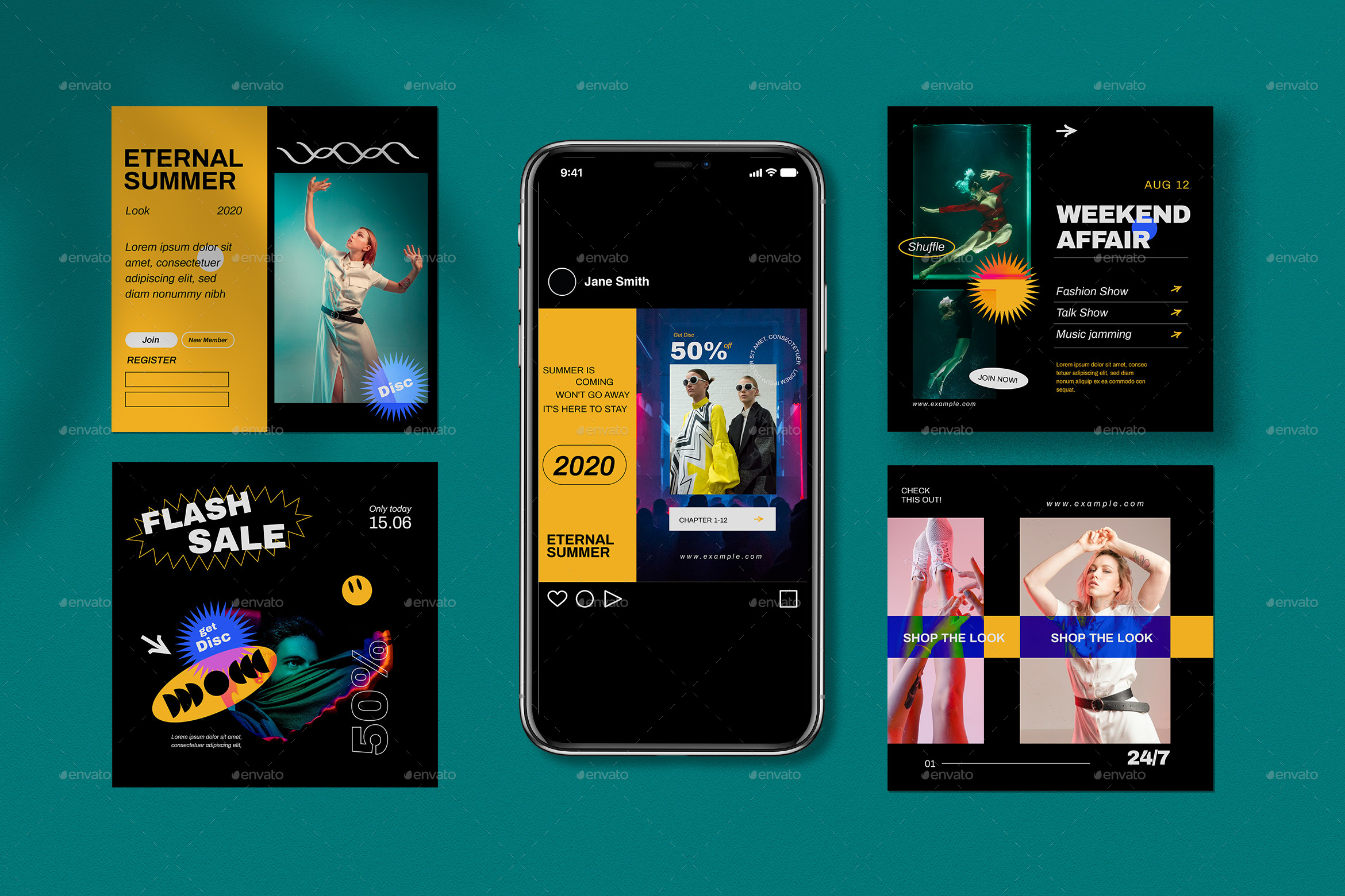 Cyber Punch Insta Pack, Web Elements | GraphicRiver