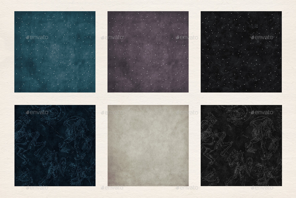 Star Atlas Astrology Design Set - Hand Drawn Zodiac Constellations ...