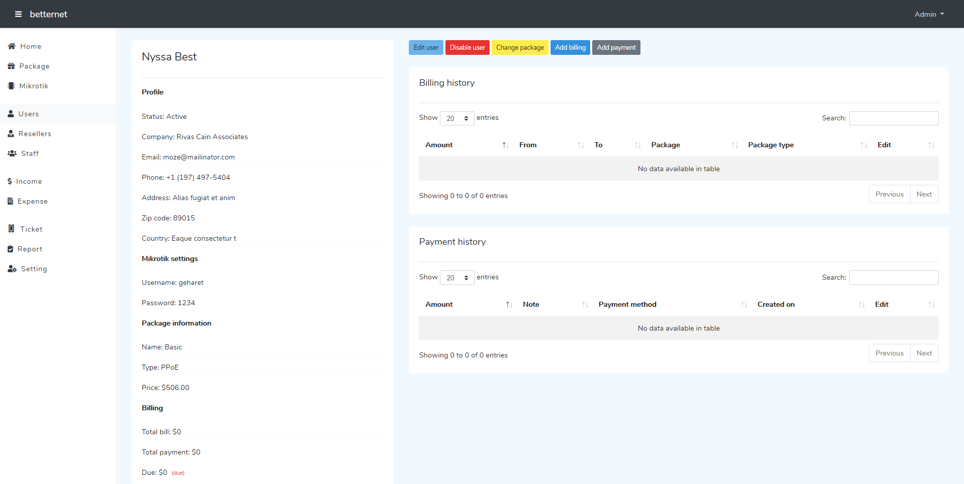 betternet - ISP Management System with Mikrotik API by sajalahsan