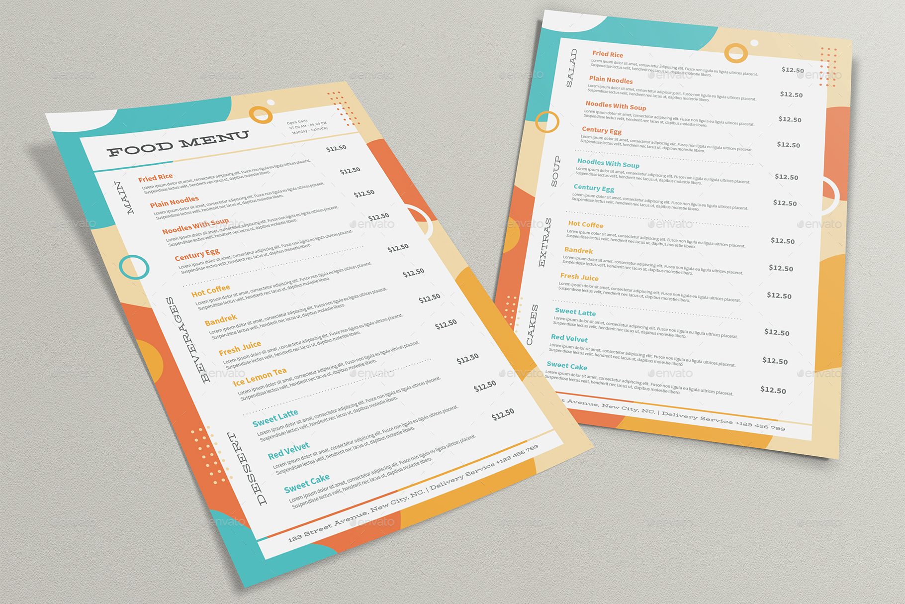 Simple Bubbles Food Menu Template, Print Templates | GraphicRiver