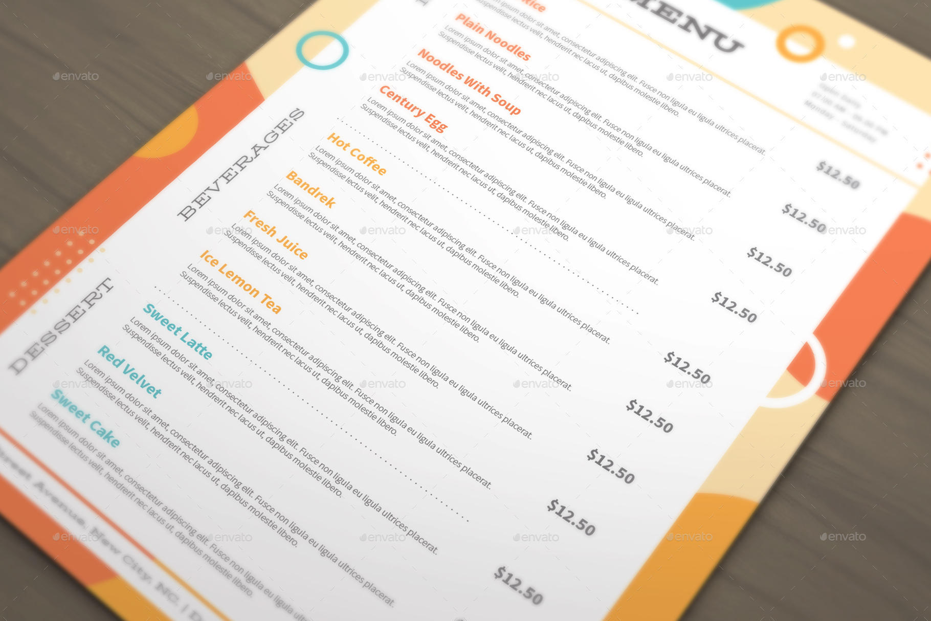 Simple Bubbles Food Menu Template, Print Templates | GraphicRiver