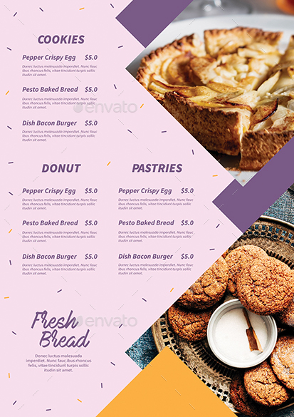 Bakery Menu Flyer, Print Templates | GraphicRiver