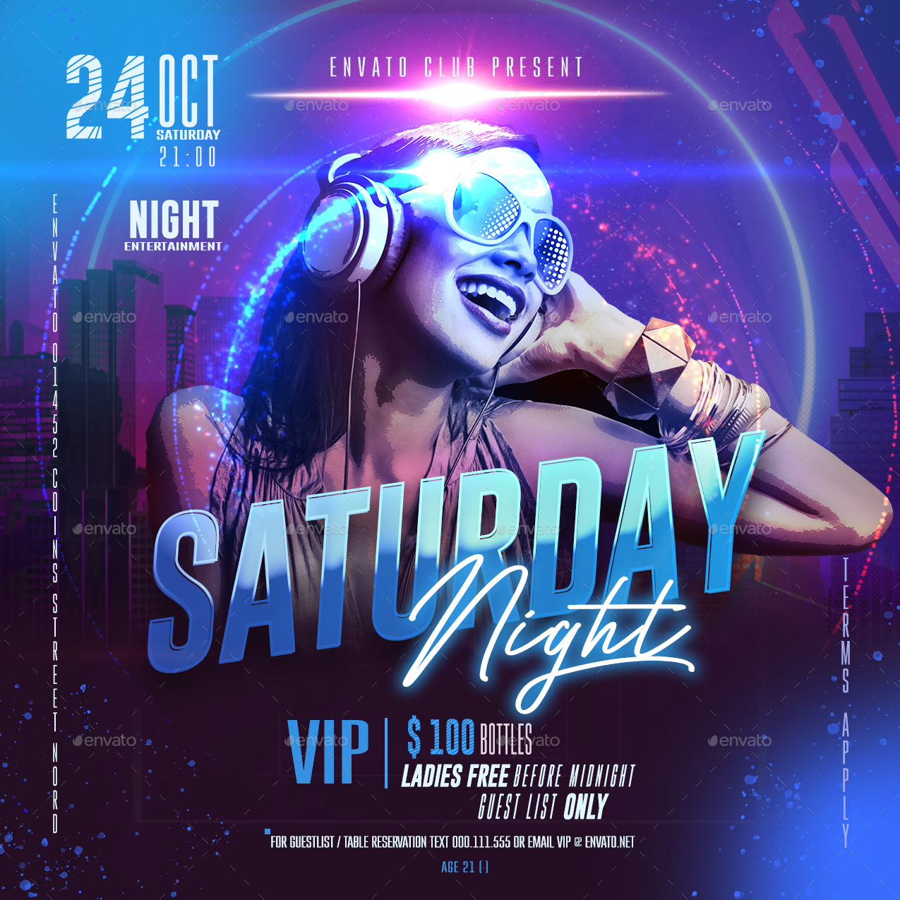 Night Club Flyer Template, Print Templates | GraphicRiver