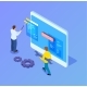 Isometric Web Developers. Programmers Working with, Vectors | GraphicRiver