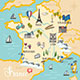 France Illustrated Map - Vector, Vectors | GraphicRiver