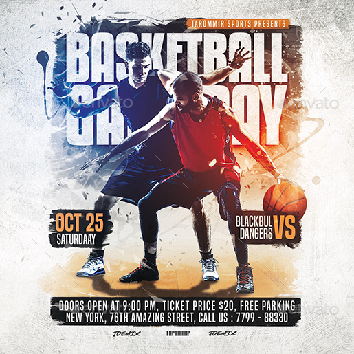 Basketball Game Day Flyer, Print Templates | GraphicRiver