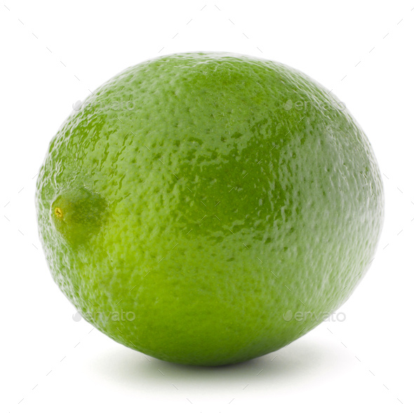 Citrus lime fruit isolated on white background cutout Stock Photo by natika
