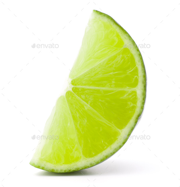 Citrus lime fruit segment isolated on white background cutout Stock ...