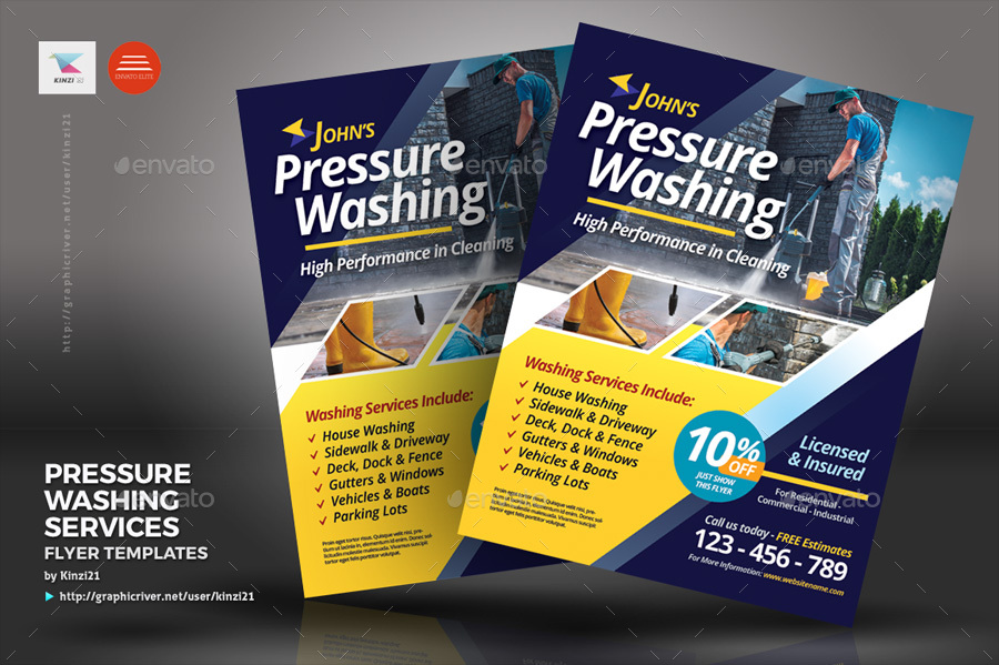 Pressure Washing Services Flyer Templates, Print Templates | GraphicRiver