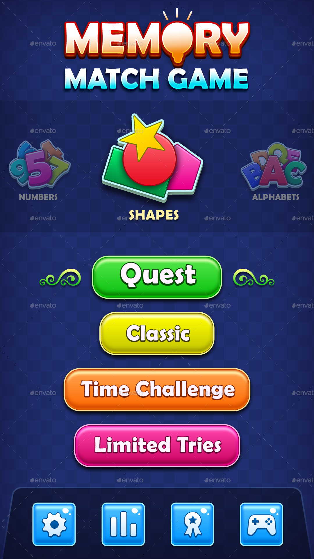 Memory Match Game Kit by 3fairyz | GraphicRiver