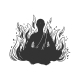 Burning Meditating Monk Sketch Vector Illustration, Vectors | GraphicRiver