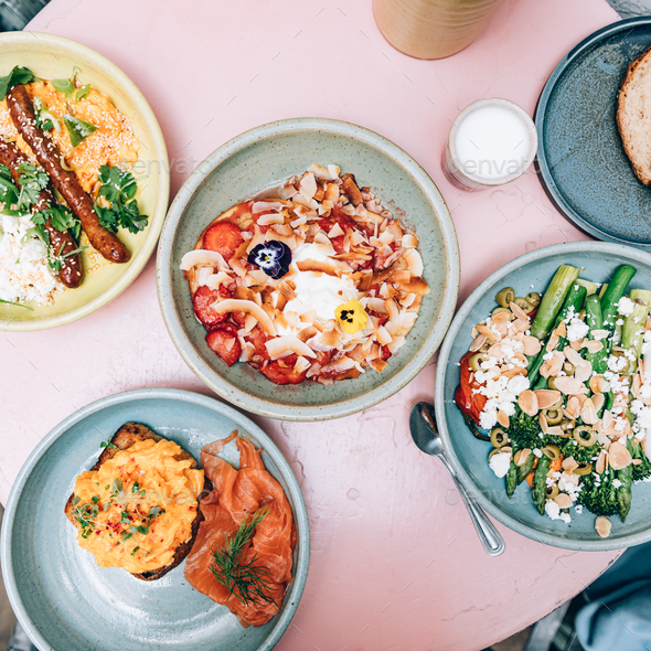 Healthy Breakfast in Trendy Cafe Stock Photo by Manuta | PhotoDune