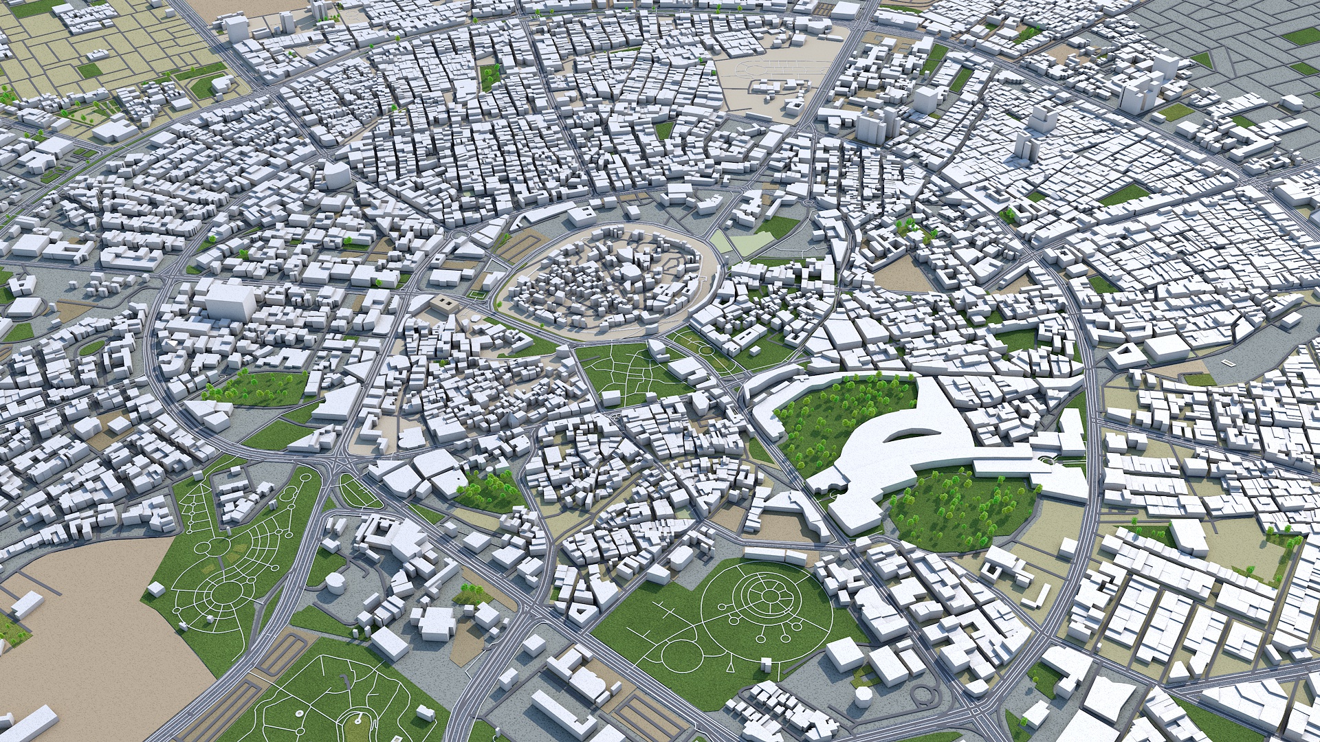 Erbil city Iraq 3d model 30 km by TurboCG | 3DOcean