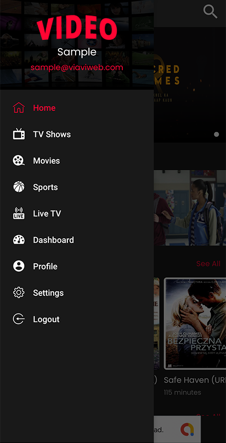 Video Streaming Android App (TV Shows, Movies, Sports, Videos Streaming ...