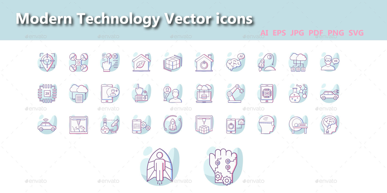 Modern Technology Vector icons with 6 extra Styles by inobeez ...