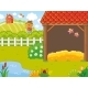 Farm in a Cartoon Style with a Hayloft, Vectors | GraphicRiver