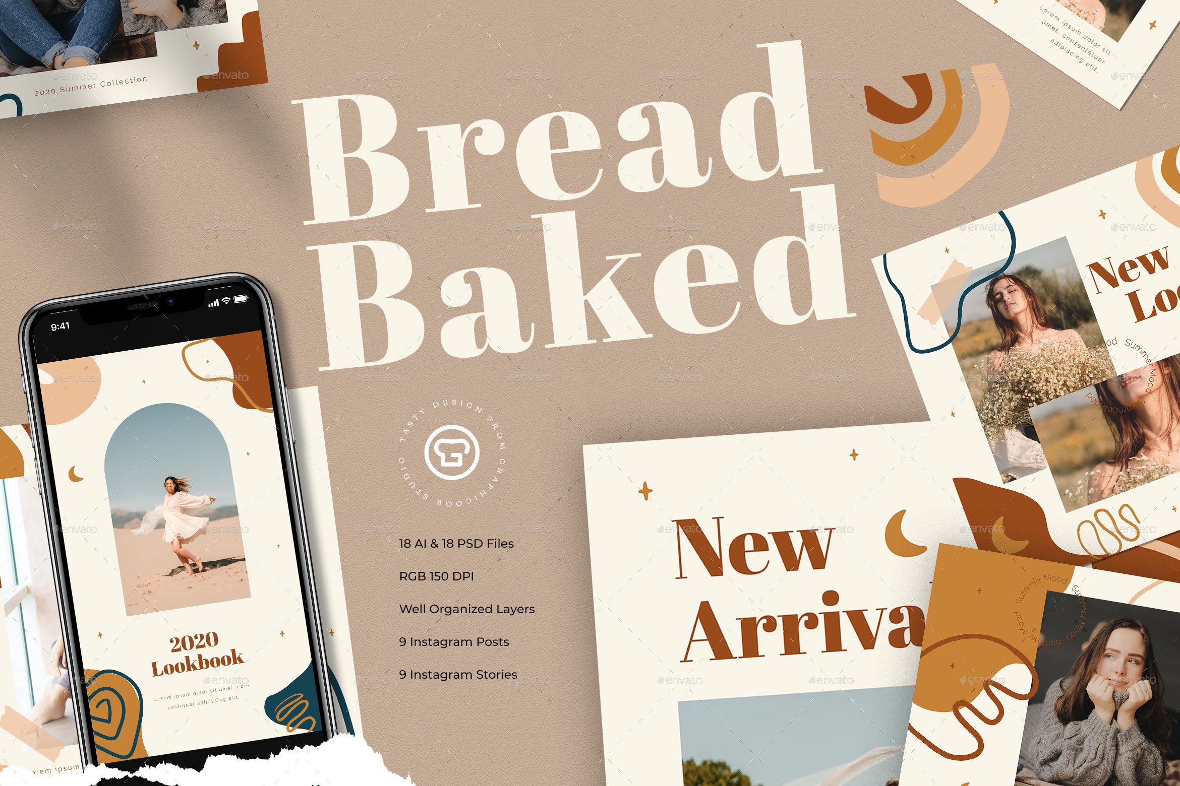 Bread Bake Insta Set, Web Elements | GraphicRiver