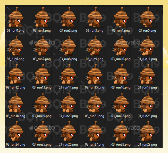 2d Game Assets Sprite Sheet: Angry Acorn, Game Assets | GraphicRiver