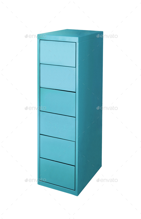 Blue metal cabinet isolated on white Stock Photo by photobalance ...
