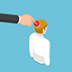 Isometric Business Hand Pushing Reset Button on Business Man Head, Vectors