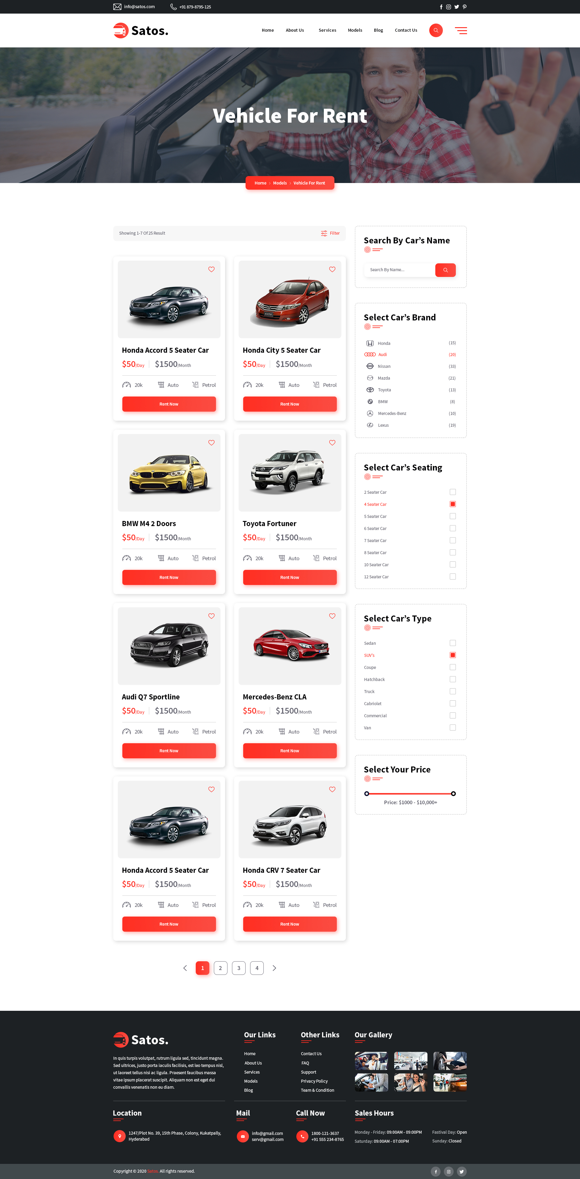 Satos - Car Rent & Selling Template by zcubethemes | ThemeForest