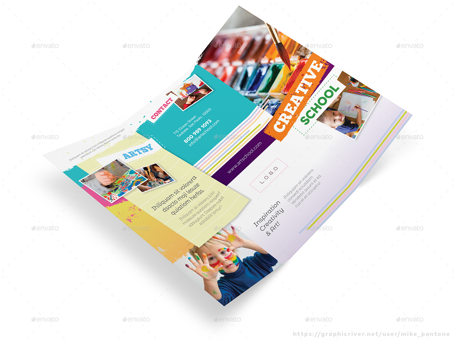 Art School Trifold Brochure, Print Templates | GraphicRiver