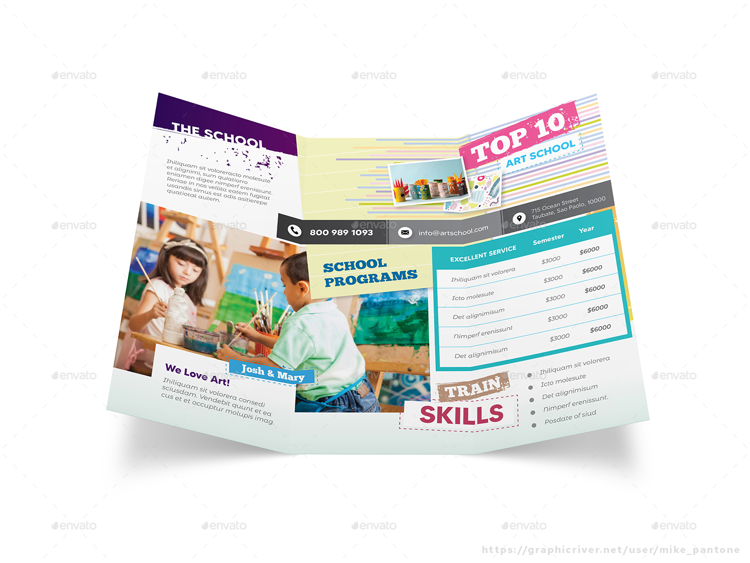 Art School Trifold Brochure, Print Templates | GraphicRiver