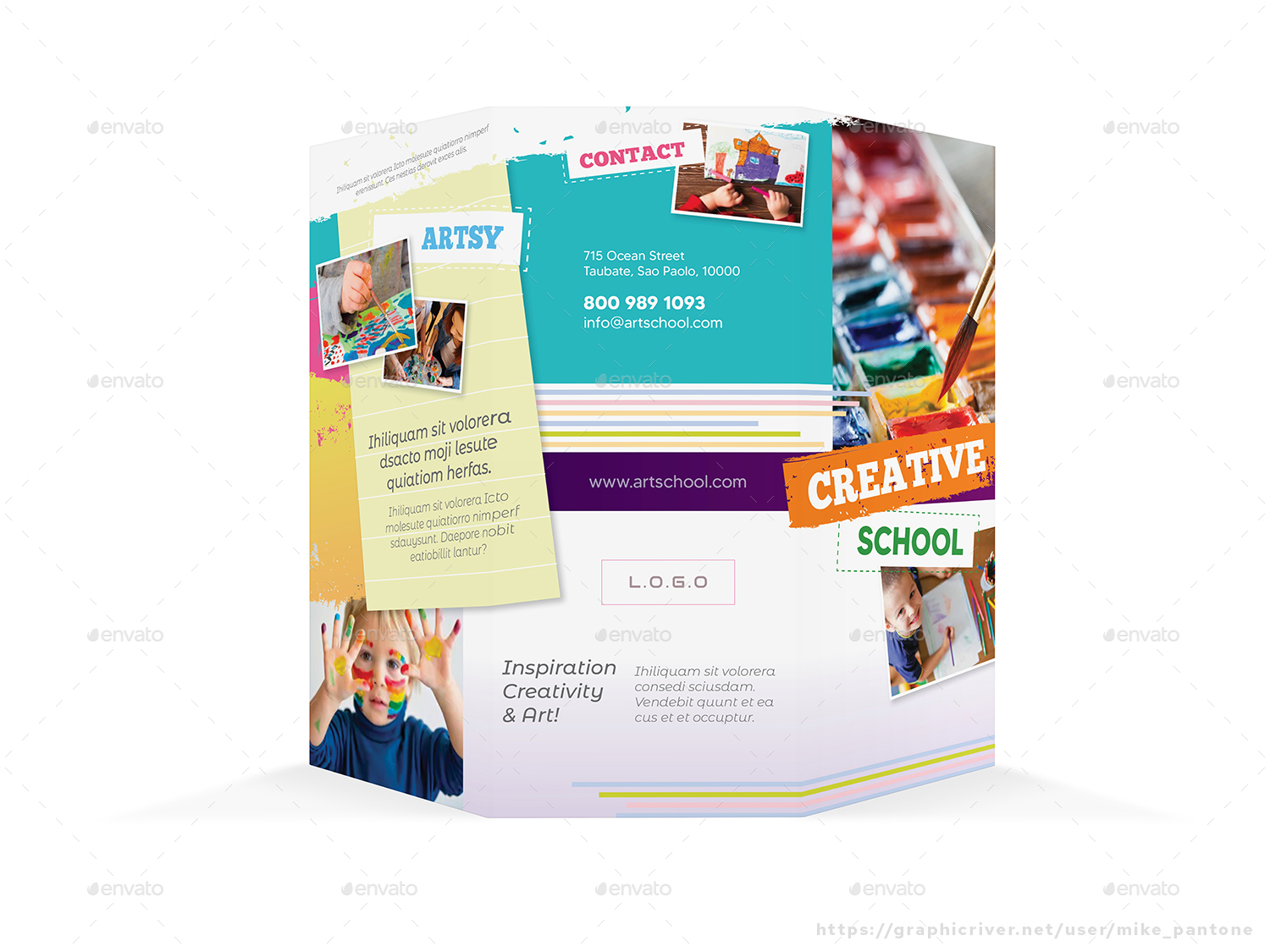 Art School Trifold Brochure, Print Templates | GraphicRiver