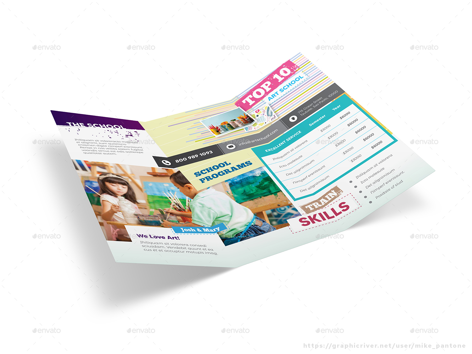 Art School Trifold Brochure, Print Templates | GraphicRiver